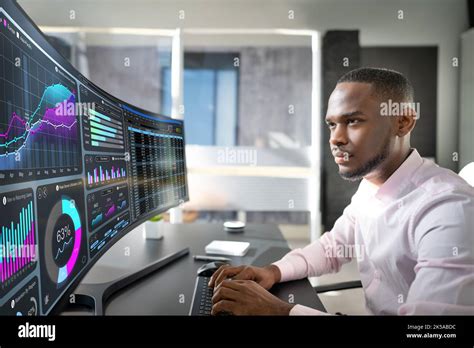 Kpi Business Analytics Data Dashboard Analyst Using Computer Stock