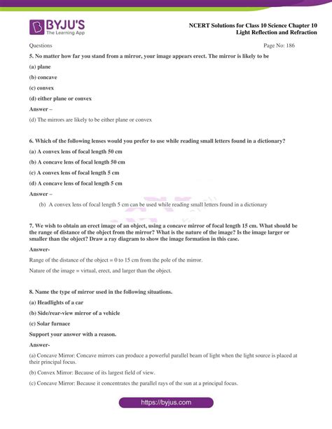 Ncert Solutions For Class 10 Science Chapter 10 Light Reflection And