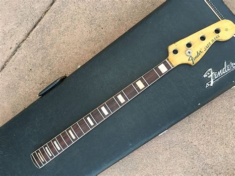 1971 Fender Jazz Bass Neck Rosewood 4 Bolt Bound Block Inlays Reverb