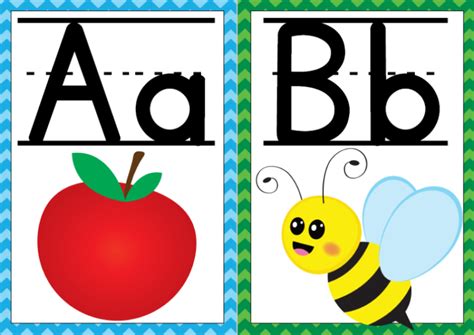 A4 Alphabet Wall Posters Zig Zag For On Teacha