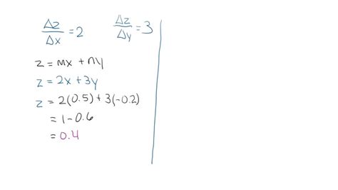 suppose that z is a linear function of x and y with slope 5 in the x
