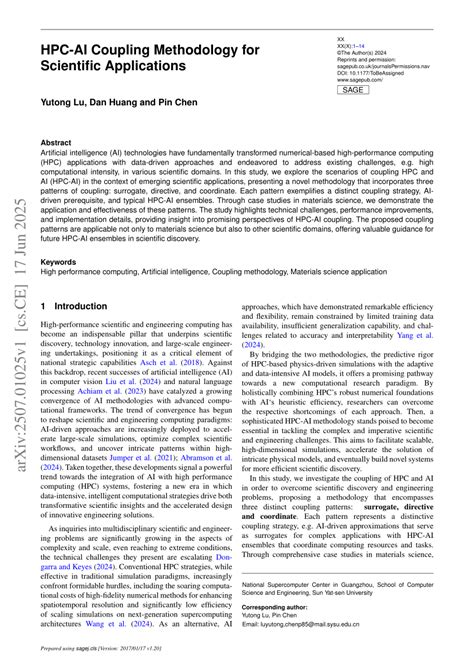 Pdf Hpc Ai Coupling Methodology For Scientific Applications