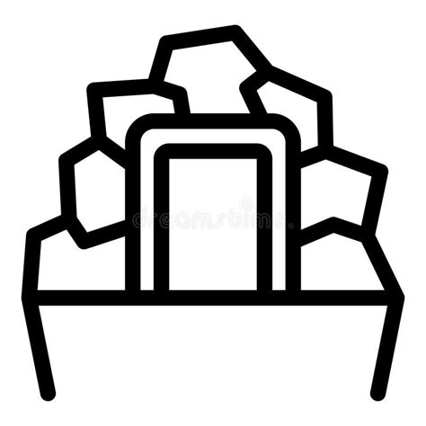 Mining Machine Extracting Minerals From A Deposit Icon Stock Vector