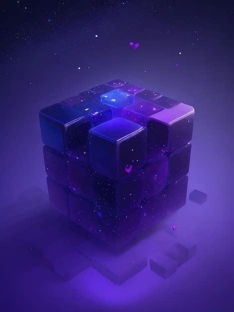 Premium Ai Image Purple Tiny Cubes Abstract Background