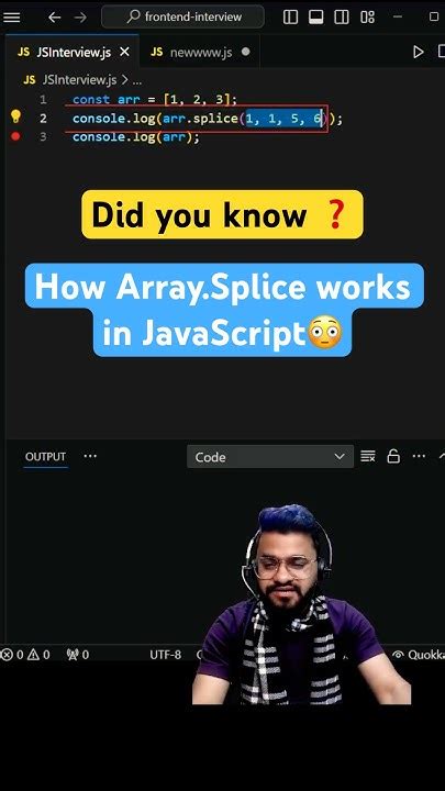Day71 Did You Know How Array Splice Function Work Inside Javascript 😲 Coding Frontend