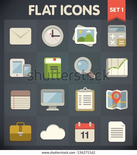 Universal Flat Icons Web Mobile Applications Stock Vector Royalty Free 136271162 Shutterstock