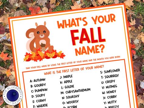 What S Your Fall Name Game WITH Name Tags Sign Fall Etsy