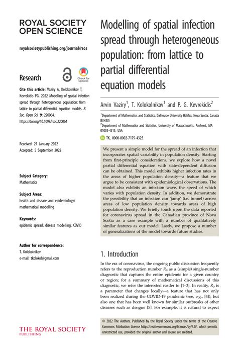 Pdf Modelling Of Spatial Infection Spread Through Heterogeneous Population From Lattice To