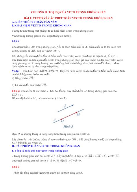 Chuyên đề vectơ và hệ tọa độ trong không gian Toán TOANMATH com