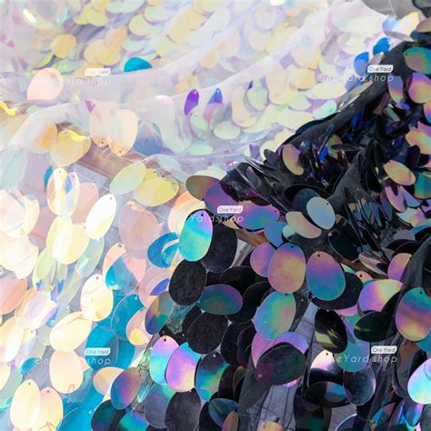 40mm Dense Mermaid Scale Sequin Fabric By The Yard Oneyard