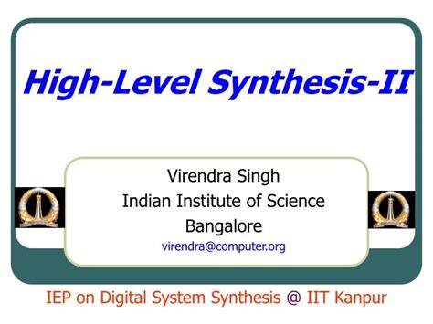 Ppt High Level Synthesis Ii Powerpoint Presentation Free Download Id6782507