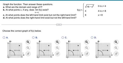 Solved Graph The Function Then Answer These Questions A