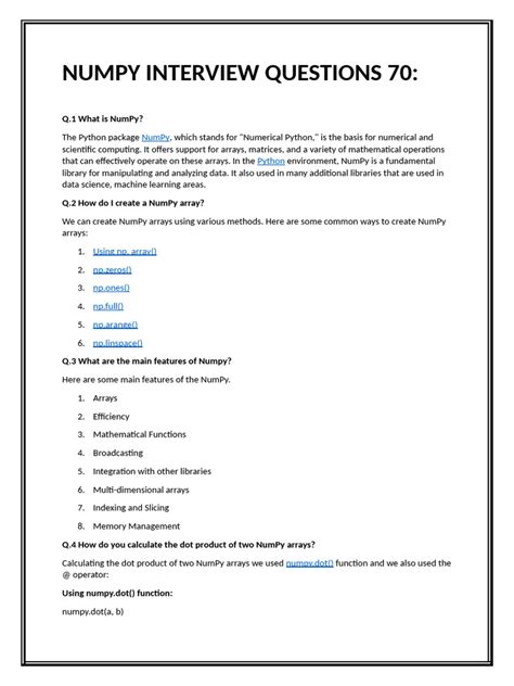 Numpy Interview Questions Guide Pdf Matrix Mathematics Boolean Data Type