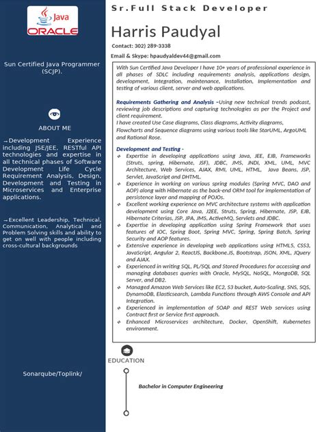 Sr Full Stack Developer Harris Pdf Spring Framework Web Service