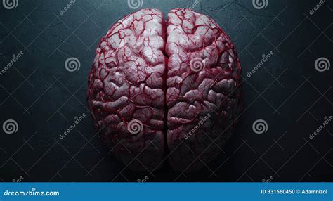 Detailed View Of Neurological Map Illustrating Nerve Function And Sensory Pathways In The Brain