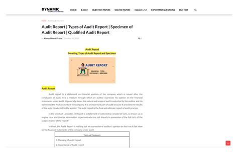 Audit Report Types Of Audit Report Specimen Of Audit Report Qualified Audit Report 1 By Kumar