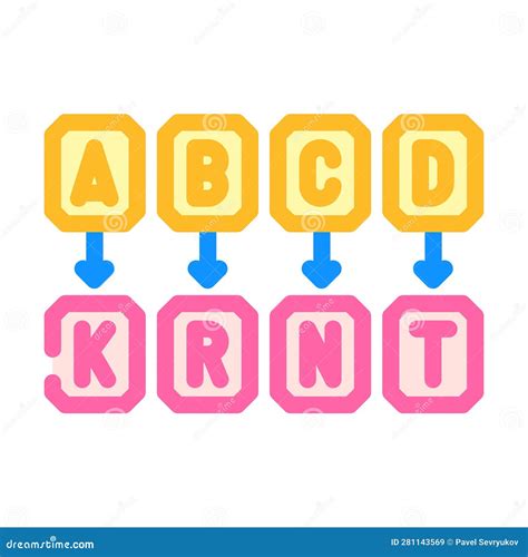 Cryptography Math Science Education Color Icon Vector Illustration Stock Illustration