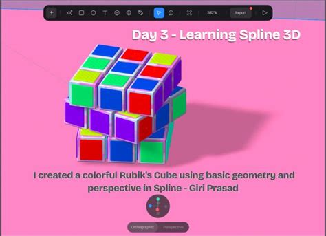 🧩 Day 3 Playing With Shapes And Colors In Spline 3d Giri Prasad Ganam
