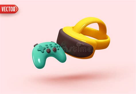 Virtual Reality Glasses And Gaming Controller Futuristic Realistic 3d Creative Concept Design