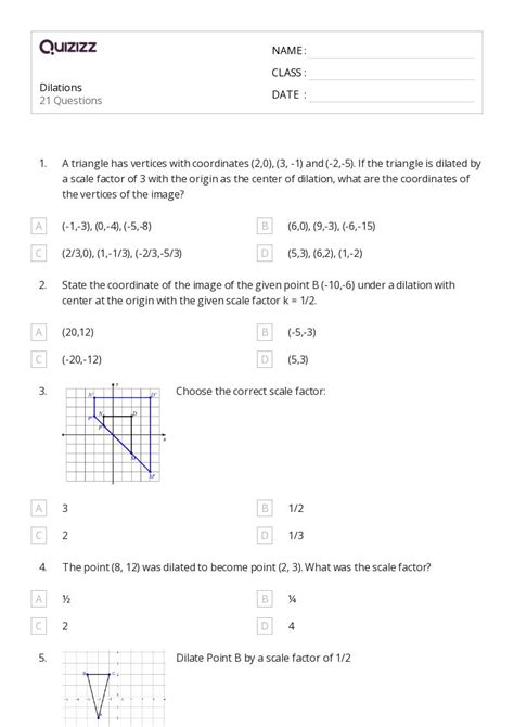 Dilation Worksheet Practice And Master Geometry Concepts