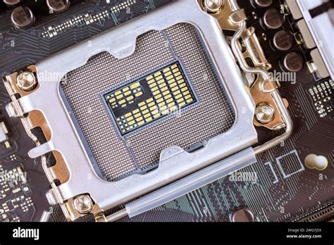 Cpu Connector Socket On Motherboard Of Pc Is Repaired As Part Processor Mounting Process Stock