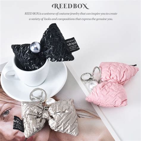 리드박스 Reedbox 패션 주얼리 퀼팅패딩 리본 진주 키링 백참 가꾸 키링 키홀더