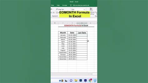 Eomonth Formula In Excel Advancexcel Excel Exceltricks Msexcel Video Viral Shorts