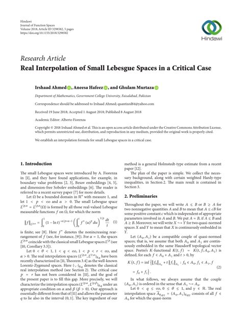 Pdf Real Interpolation Of Small Lebesgue Spaces In A Critical Case