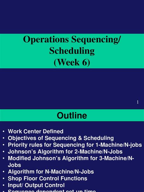 operations scheduling sequencing pdf scheduling computing algorithms
