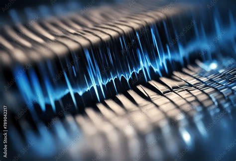 Background Grid Blue Dynamic Waveform Analysis Representing Sound Digital Acoustic Audio The