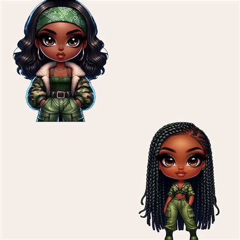 11 American Chibi Girl Clipart Chibi Young Woman Png African American