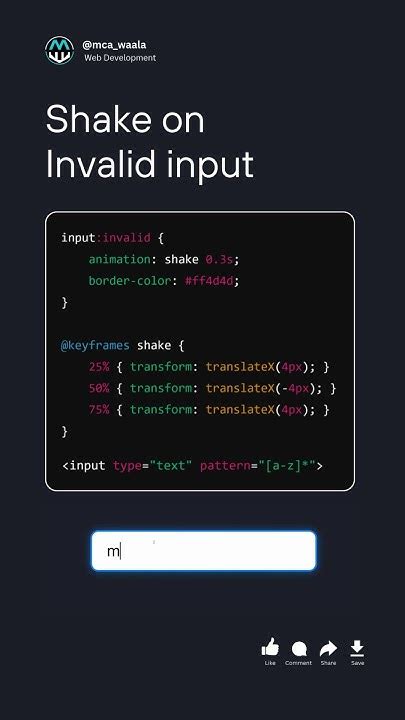 Shake On Invalid Input Using Html And Css Only Htmlcss Youtube