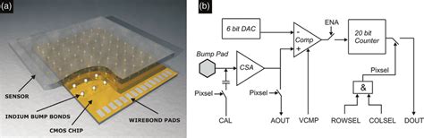 a concept view of a hybrid pixel detector indicating the sensor
