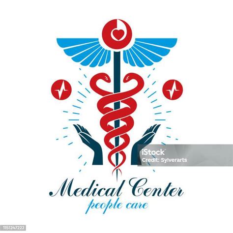 약국 Caduceus 아이콘 심장 모양과 심전도 차트 기호로 만든 의료 기호 의학 및 재활에 사용 하기 위한 심장 진단 클리닉 엠 블 럼 개념에 대한 스톡 벡터 아트 및