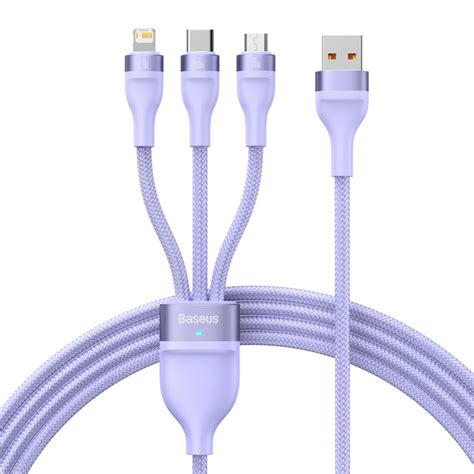 Baseus Flash Series 2 Kabel 3w1 Usb Lightning Micro Usb C 66w 1