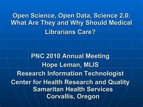 Open Science Open Data Pnc 20103 Ppt