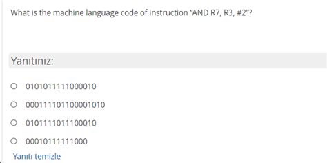 solved what is the machine language code of instruction and