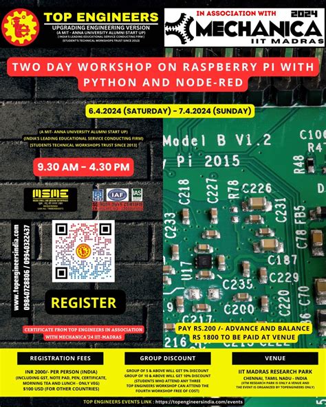 two day workshop on raspberry pi with python and node red tickets iit