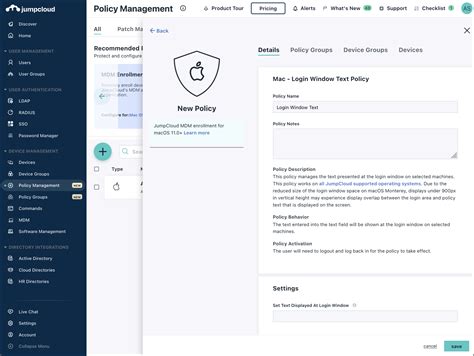 Create A Mac Login Window Text Policy Jumpcloud