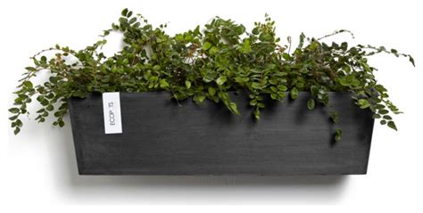 Ecopots Plastic Hanging Rectangular Manhattan Planter Dark Grey 215 Contemporary Outdoor