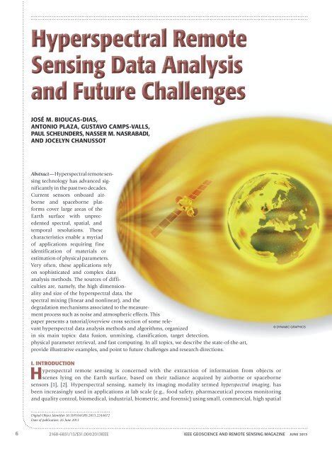 Hyperspectral Remote Sensing Data Analysis And Future Challenges