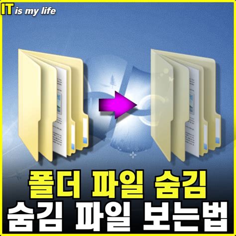 윈도우 폴더 숨기기 및 숨김 파일 보기 네이버 블로그