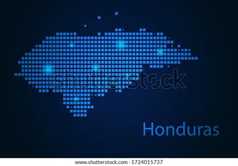 Abstract Image Honduras Map Pixels Blue Stock Vector Royalty Free Shutterstock