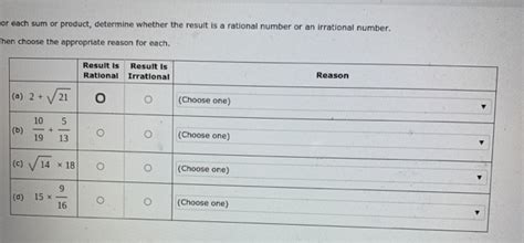 Solved For Each Sum Or Product Determine Whether The Result Chegg