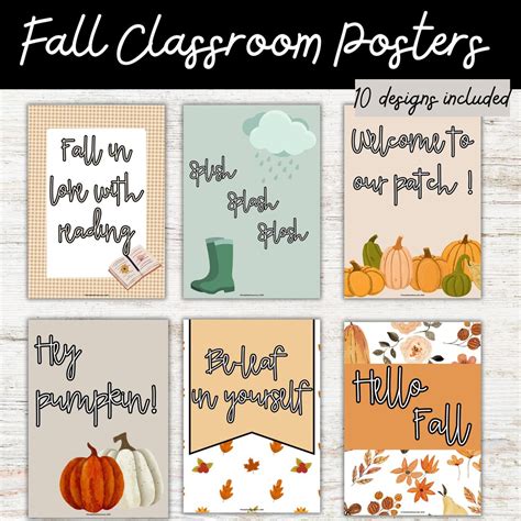 Fall Classroom Decor Posters Autumn Classroom Halloween Decor Door Decor Fall Bulletin