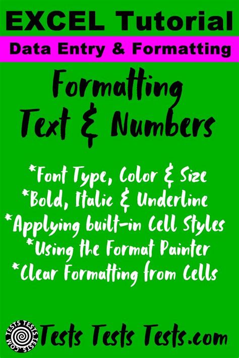 Formatting Text And Numbers In Excel 2016 Tutorial Excel 2016