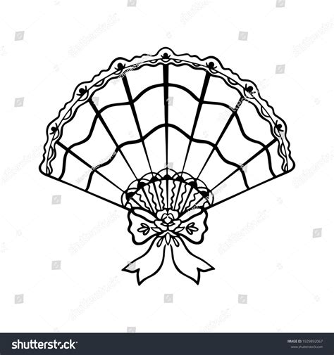 Vector Illustration Fan Rococo Baroque Era Stock Vector Royalty Free