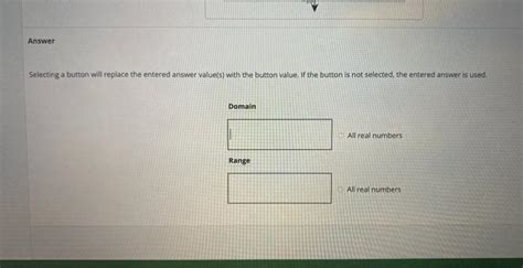 solved step 2 of 2 determine the domain and range of the