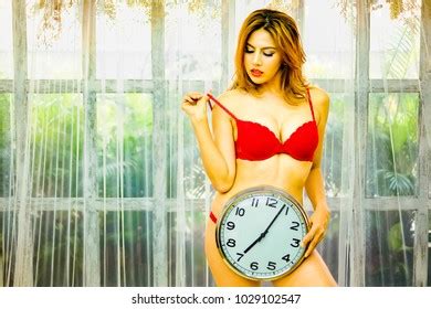Sexy Woman Clock Holding Hand Stock Photo Shutterstock
