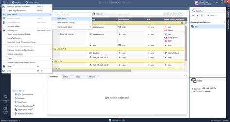 configure the check point smartconsole